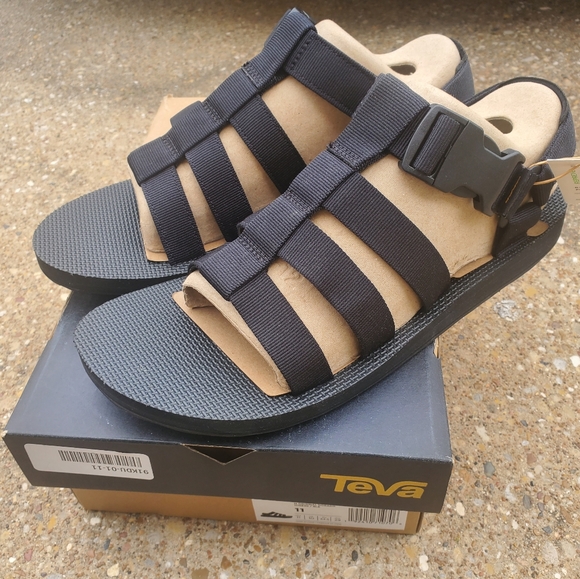 Teva | Shoes | Teva Original Dorado Mens Black Sandals Box 1 Strap ...
